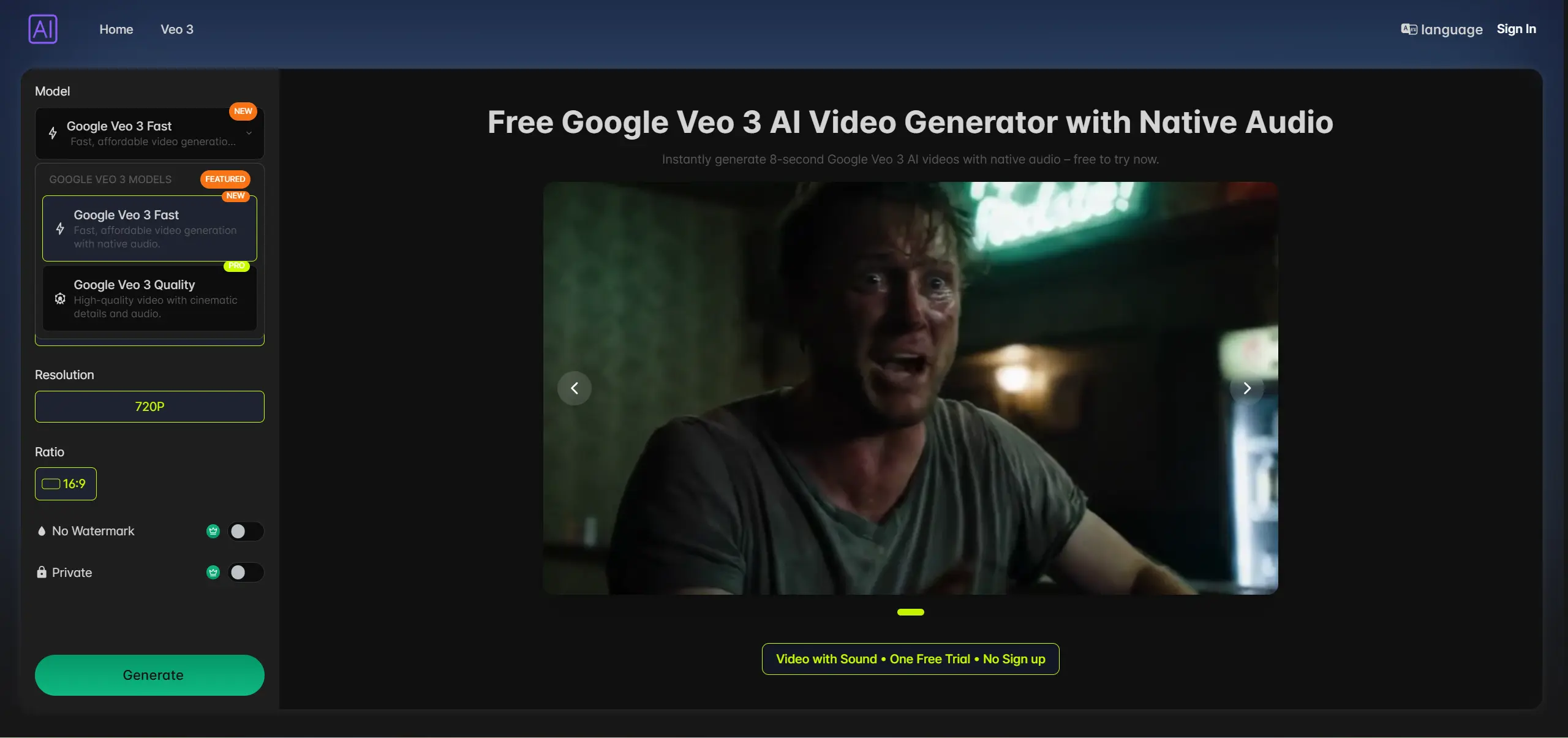 Erstelle hochwertige filmreife Videos mit Veo 3 kostenlos auf Veo3.bot