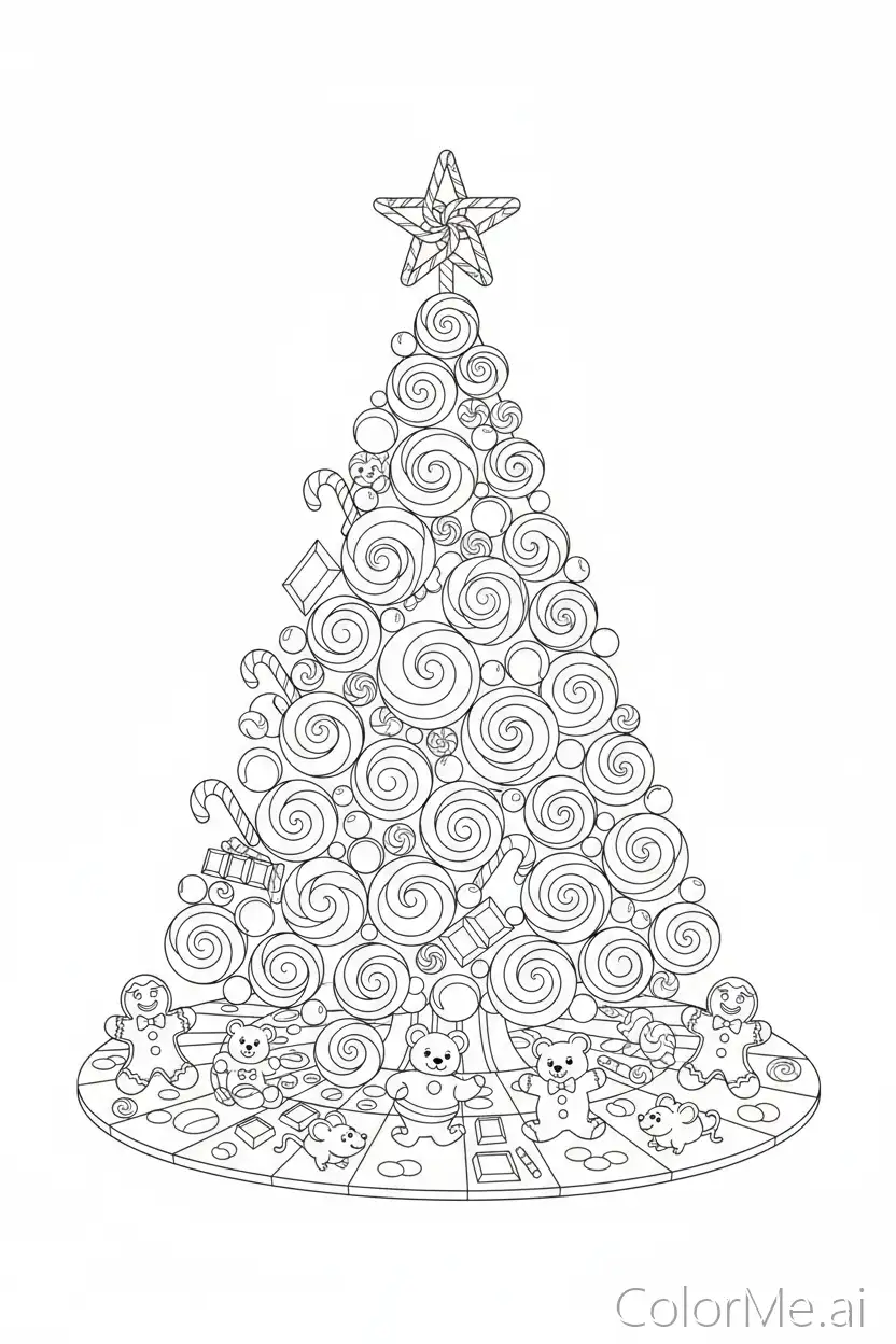 Free christmas tree coloring page generator – 17 christmas tree ...