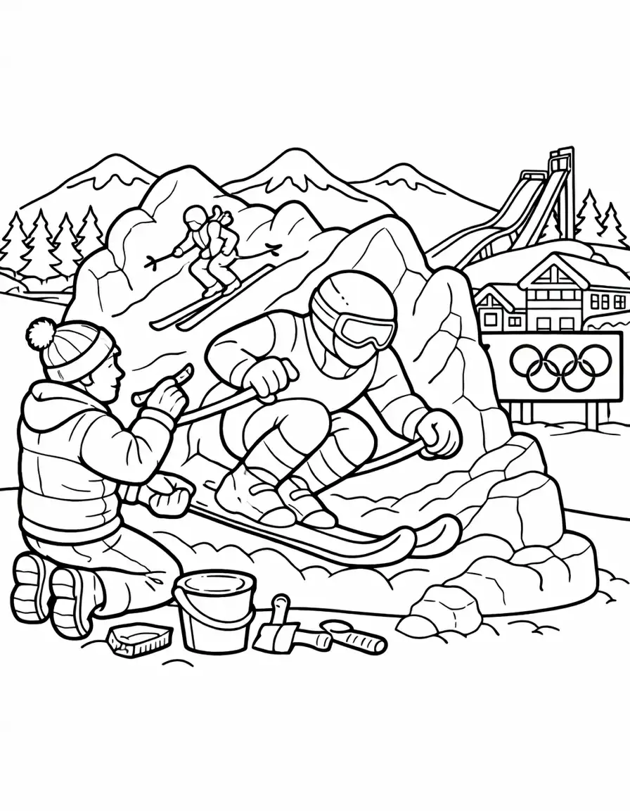 Free winter olympics coloring page generator – 20 winter olympics ...