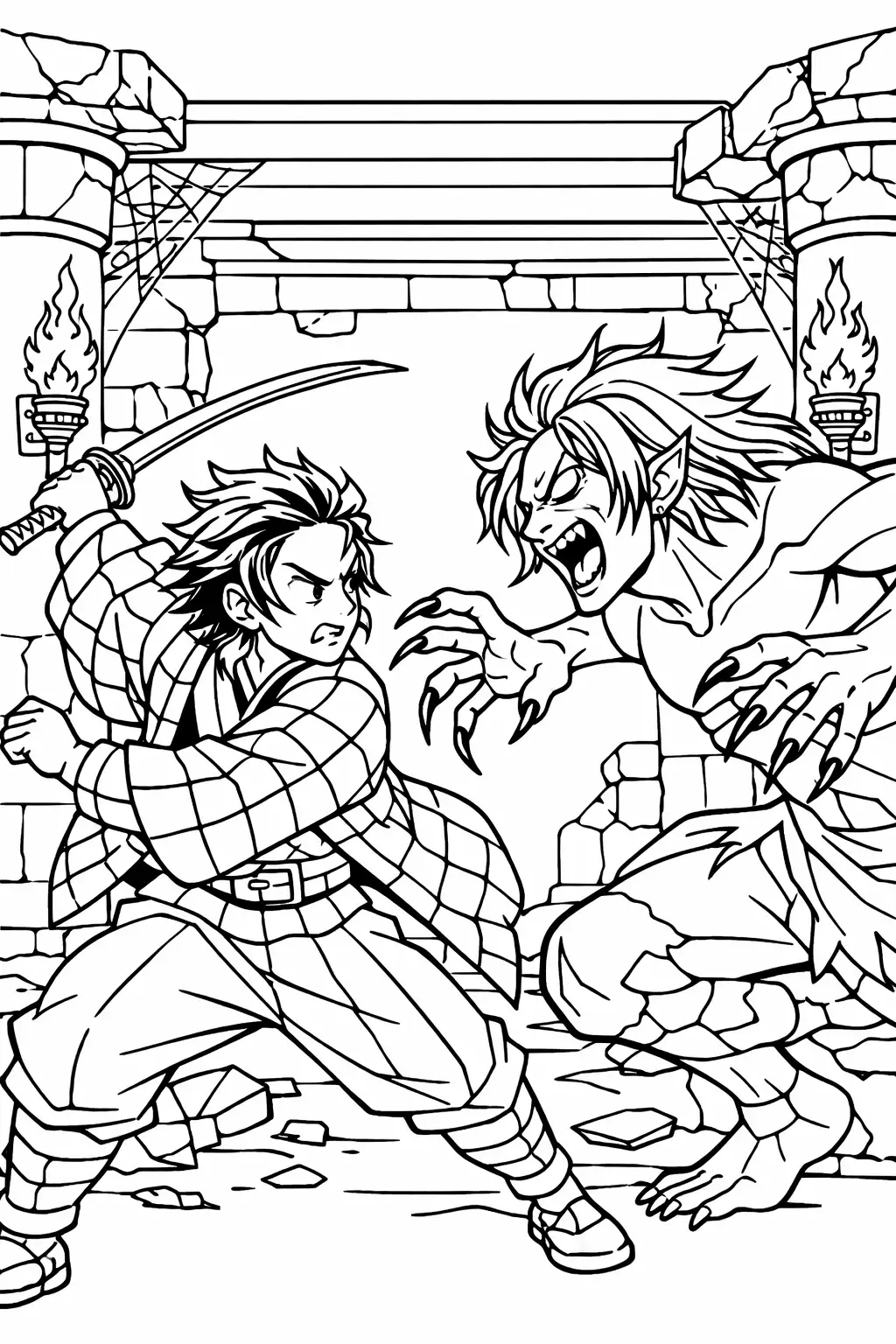 Free demon slayer coloring pages generator – 20 demon slayer coloring ...