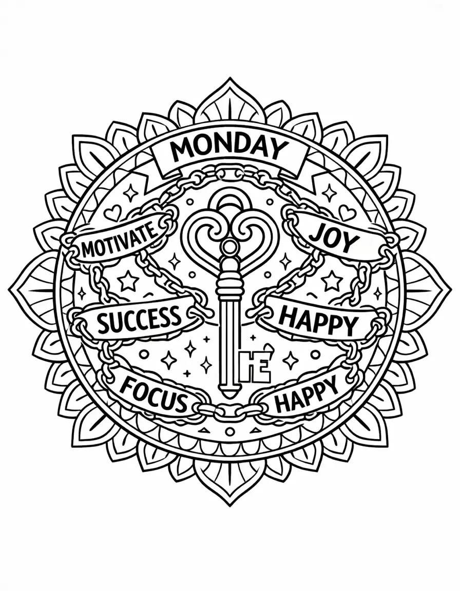 Free monday mandala coloring pages generator – 20 monday mandala ...