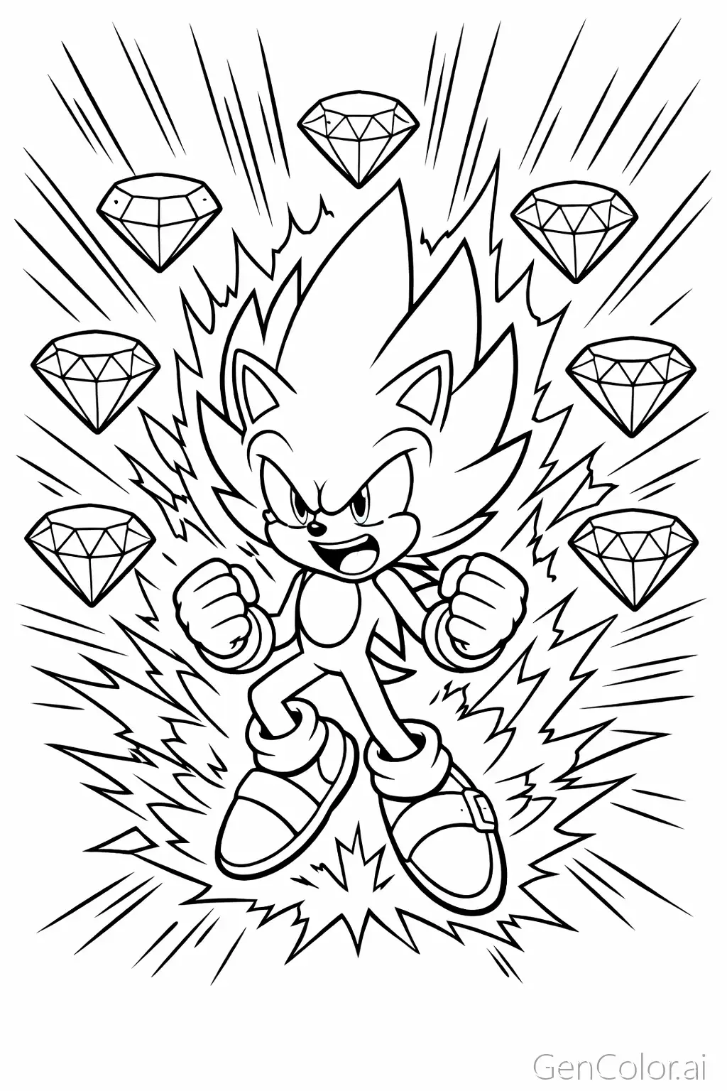 Free super sonic coloring page generator – 20 super sonic coloring page ...