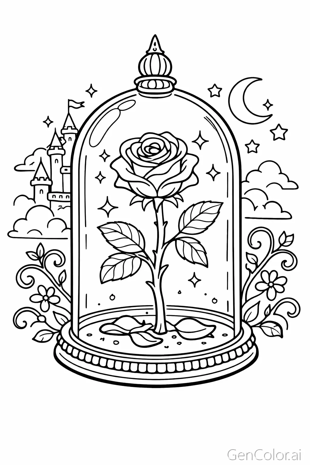 Free beauty and the beast coloring pages printable generator – 18 ...