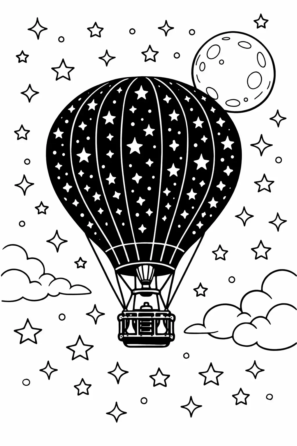 Free hot air balloon coloring page generator – 20 hot air balloon ...