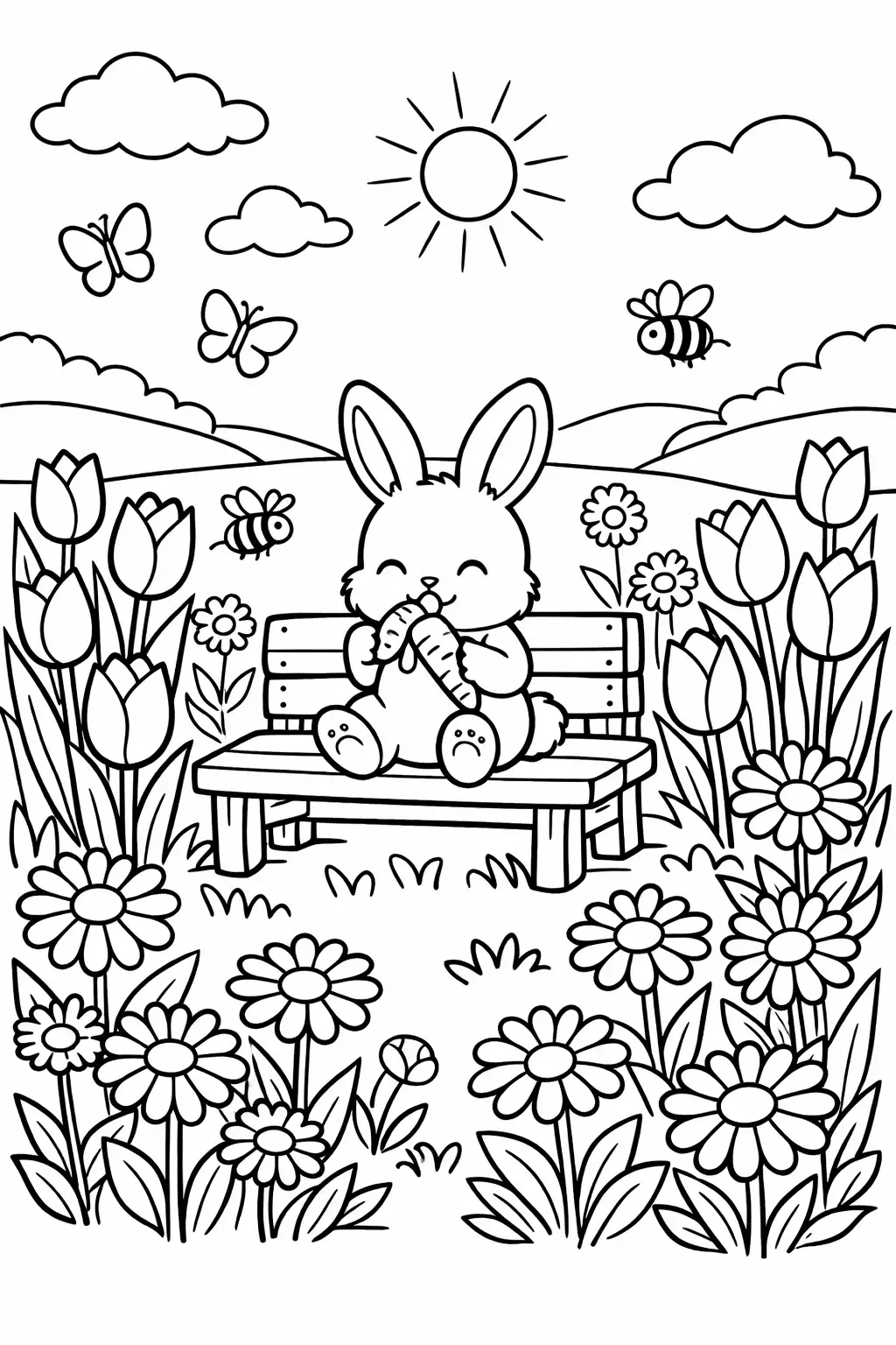 Free free spring coloring pages generator – 20 free spring coloring ...