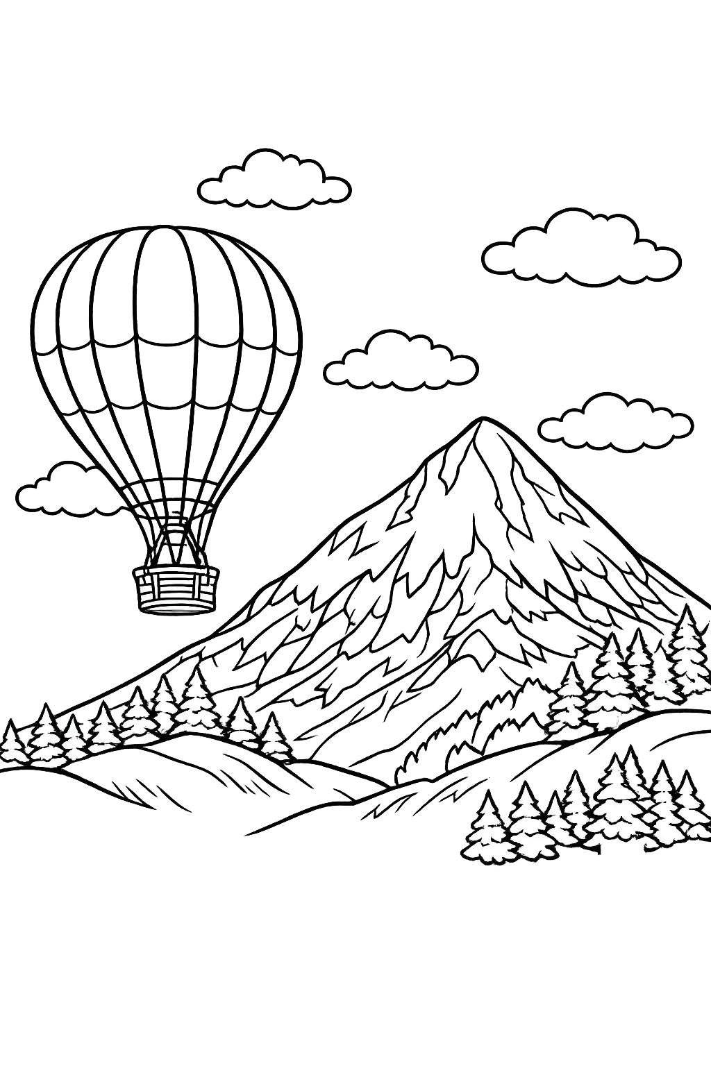 Free hot air balloon coloring page generator – 20 hot air balloon ...