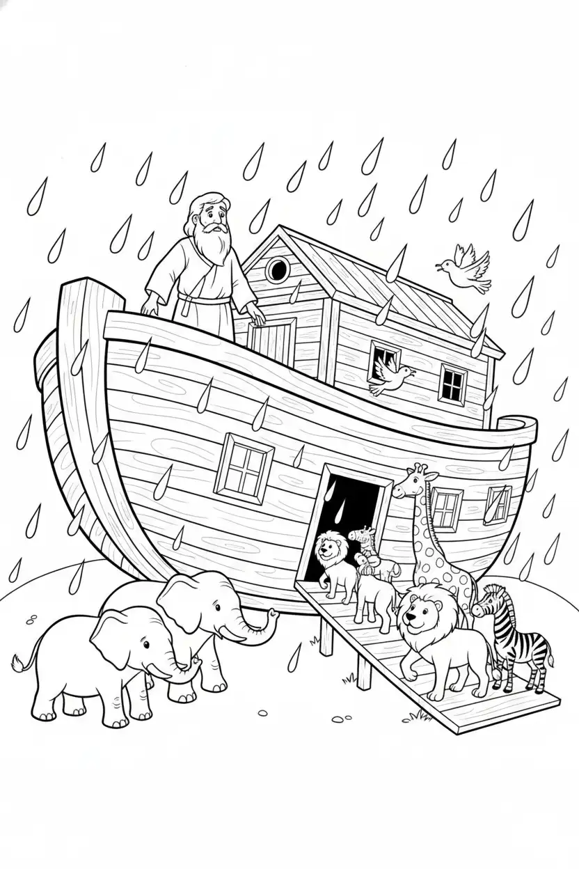 Free noahs ark coloring page generator – 20 noahs ark coloring page to ...
