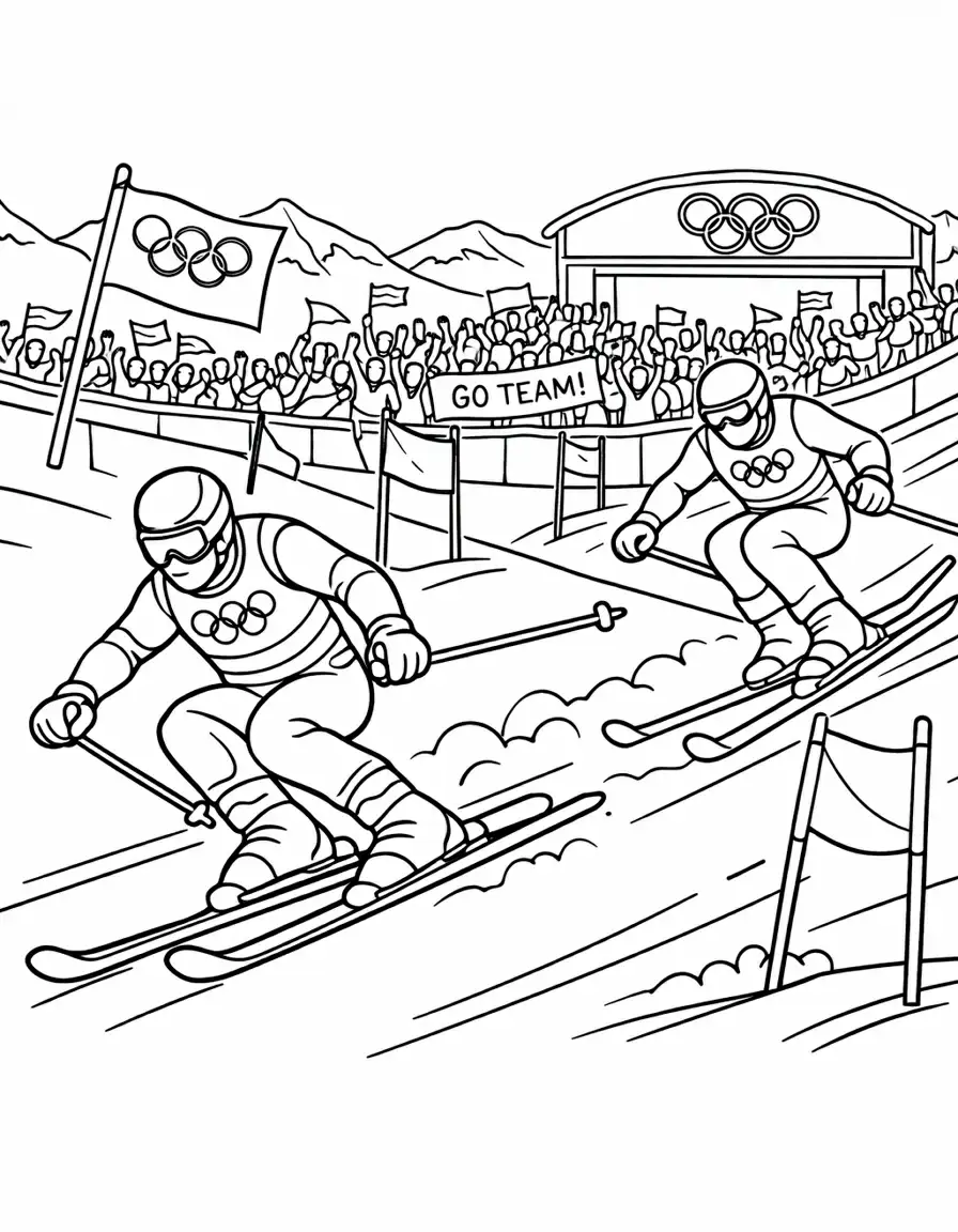 Free winter olympics coloring page generator – 20 winter olympics ...