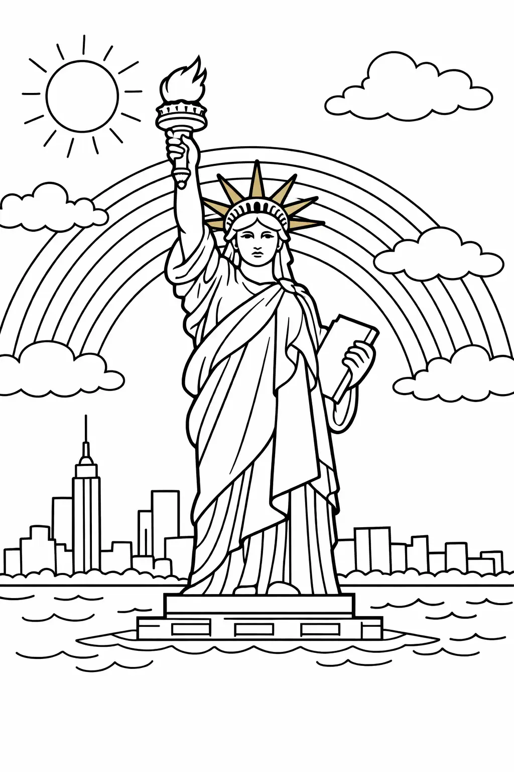 Free statue of liberty coloring page generator – 16 statue of liberty ...