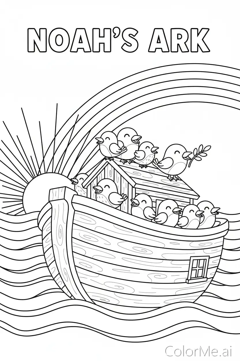 Free noahs ark coloring page generator – 20 noahs ark coloring page to ...