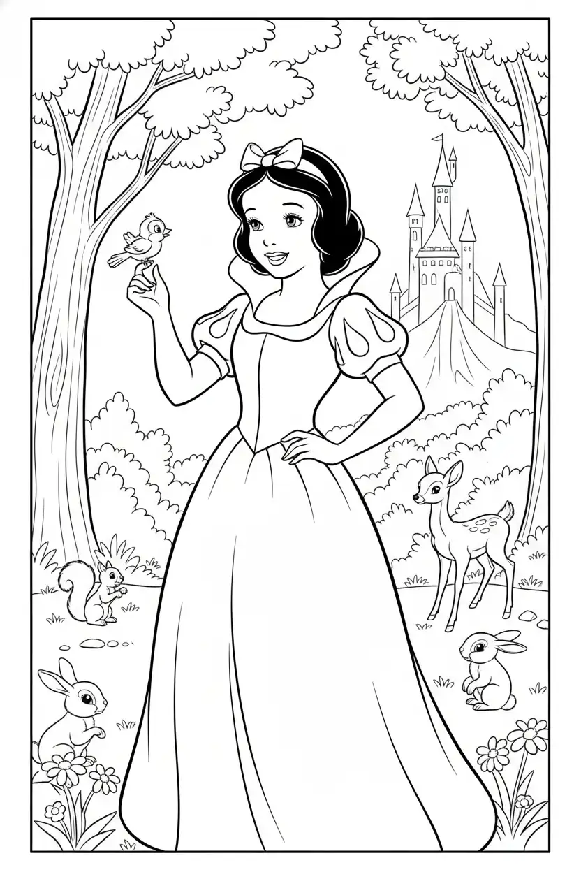 Free snow white coloring pages printable generator – 20 snow white ...